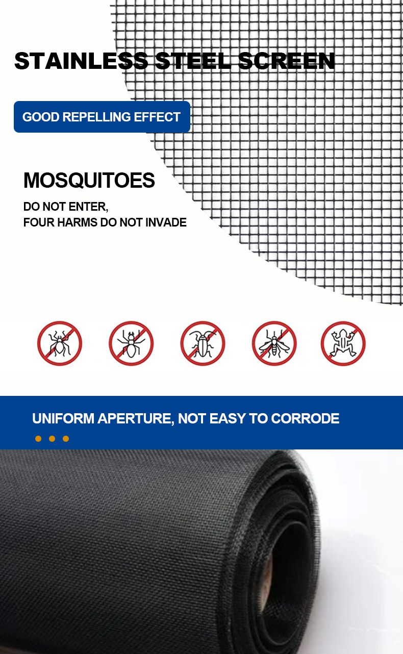 China SUS 304 316 stainless steel wire window screen factory sales ...