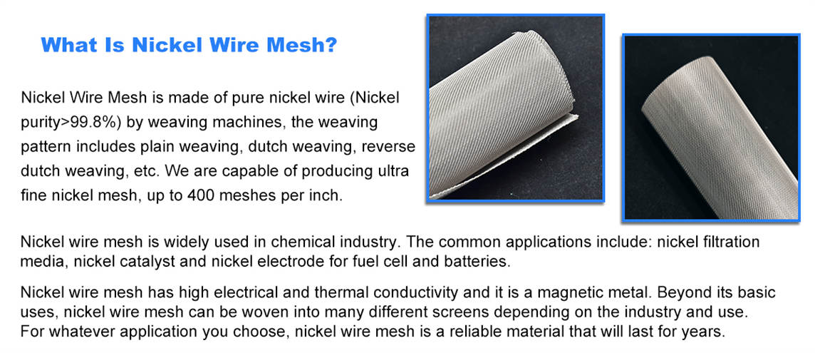 China Nickel wire mesh for hydrogen production electrodes Manufacturer ...